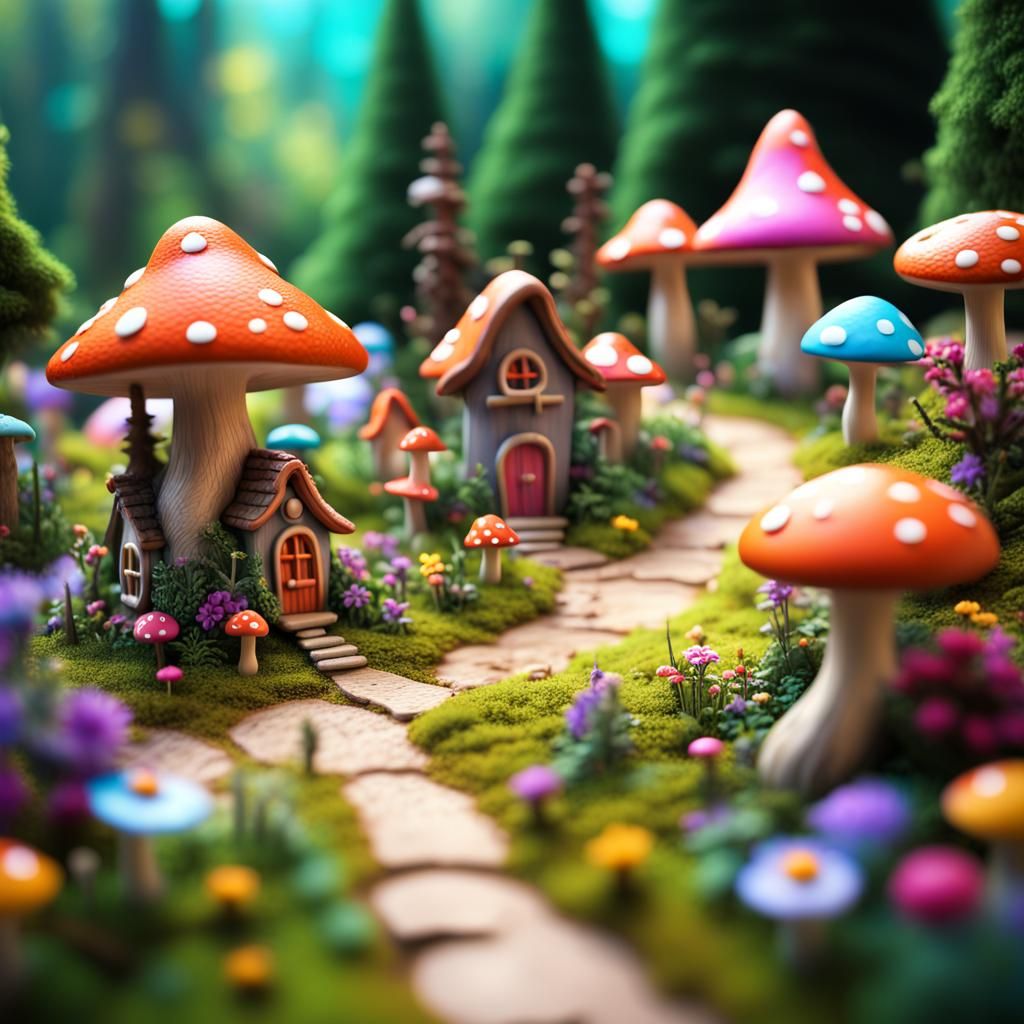 A pixie village - AI Generated Artwork - NightCafe Creator