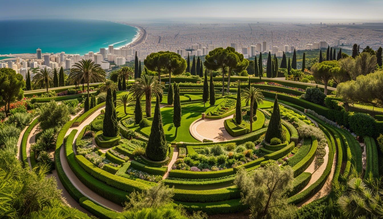 mesmerizing photograph capturing natural beauty of Baha'i Gardens Haifa ...