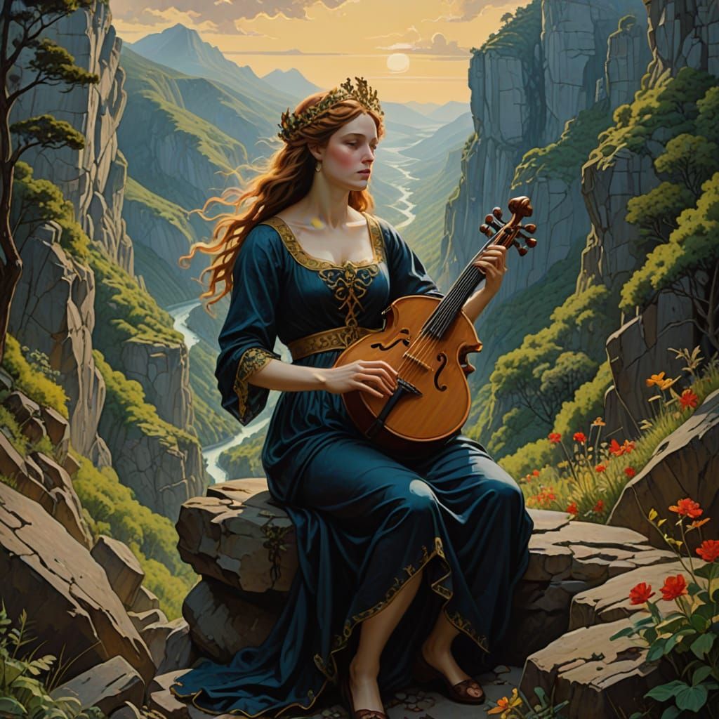 Muse of Dance Amidst Macabre Chaos - AI Art