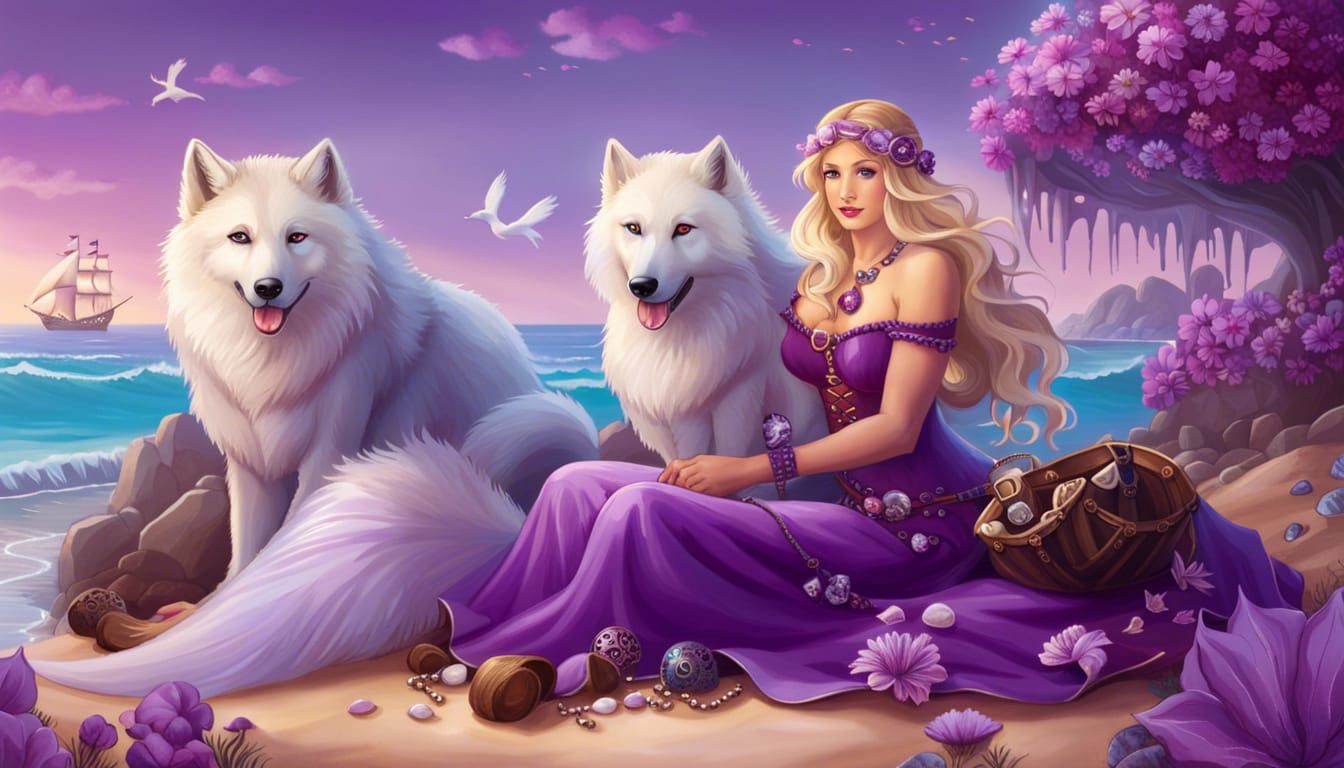 Female/mermaid/wolf/sea/beach/treasure - AI Generated Artwork ...
