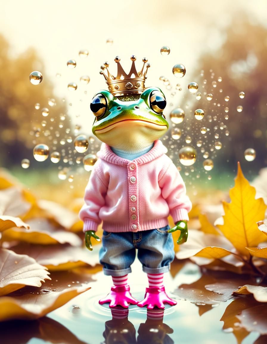 Queen Froggy, enjoying the rainy weather - AI Generated Artwork ...