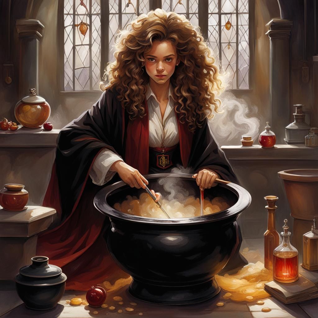 Brewing Polyjuice Potion - AI Generated Artwork - NightCafe Creator