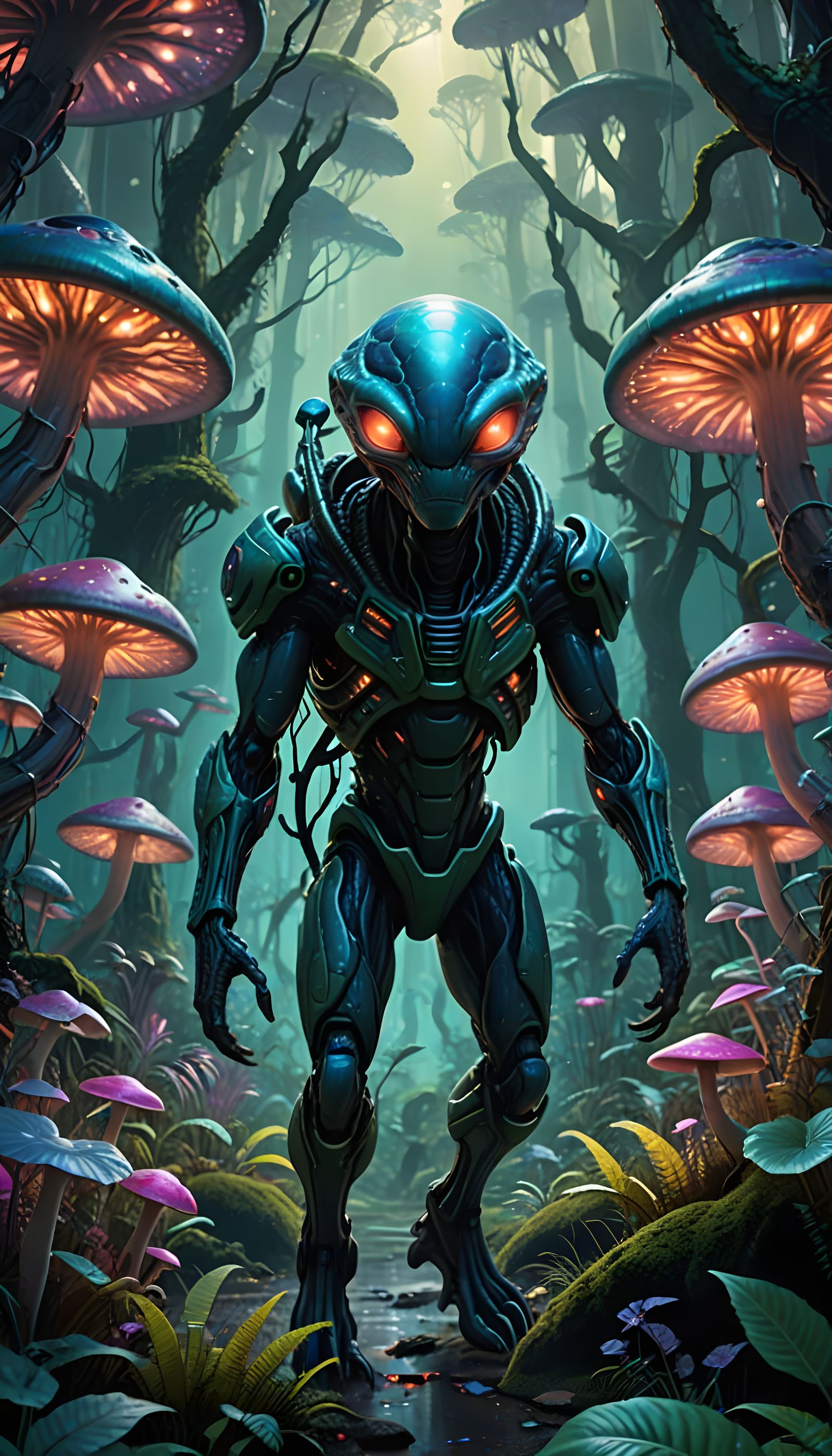 Exotic Alien Ecosystem in a Distant World - AI Art