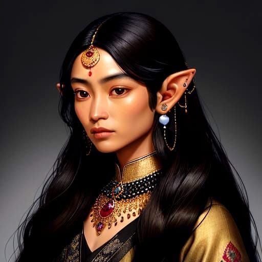 Tibetan Elvish Princess - Tibetan Noblewoman in Elvish Attir...