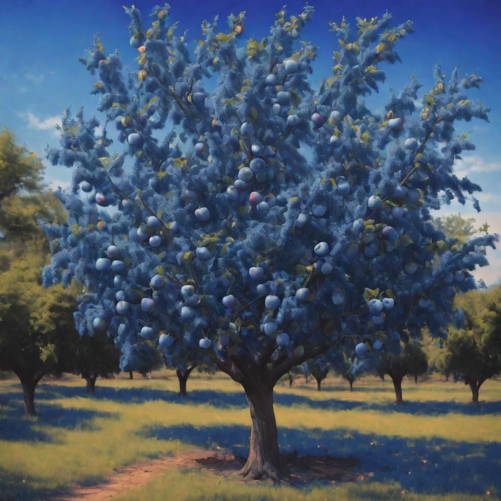 Blue Apple Tree - AI Generated Artwork - NightCafe Creator