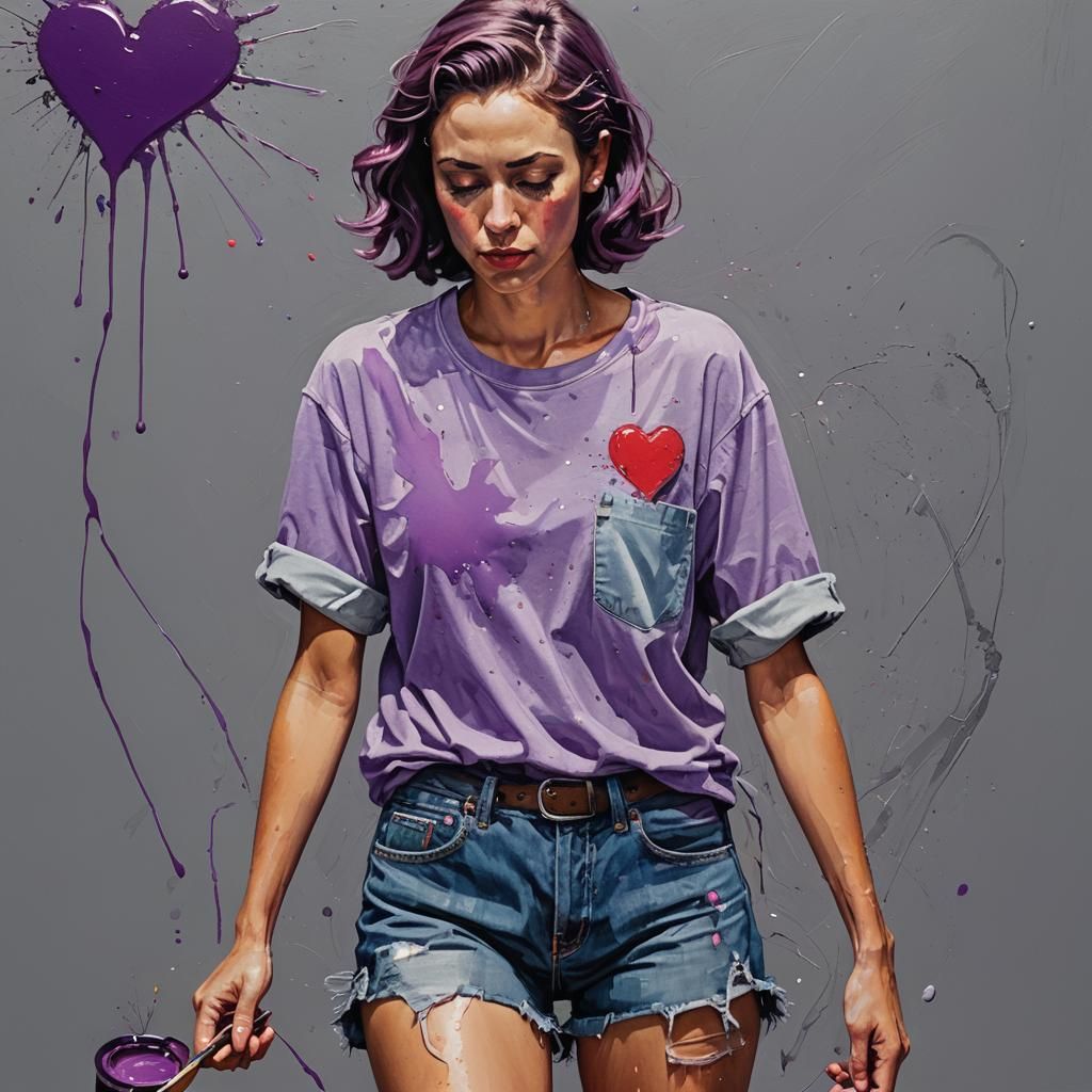 A mesmerizing and intricate sketch of a young, passionate female artist ...