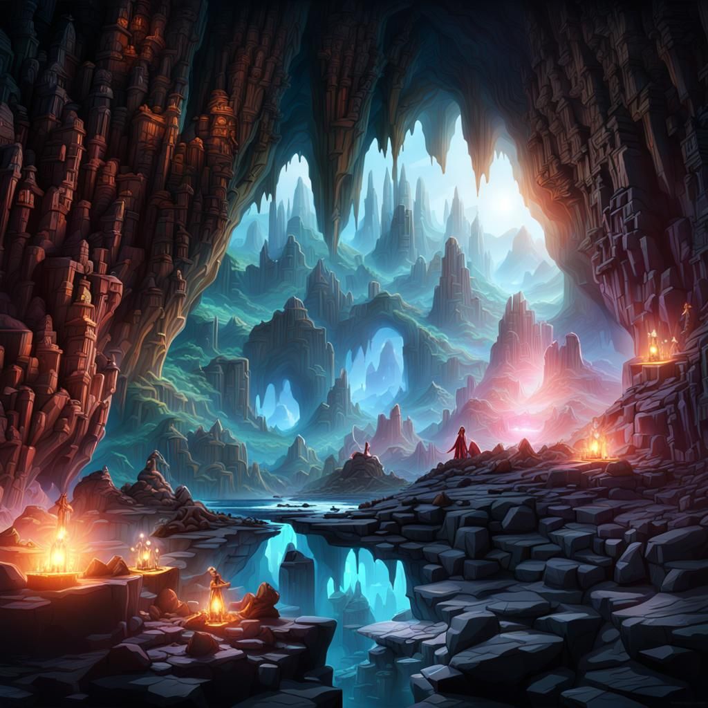 sparkling, shiny crystal cave | Epic cinematic brilliant stunning ...