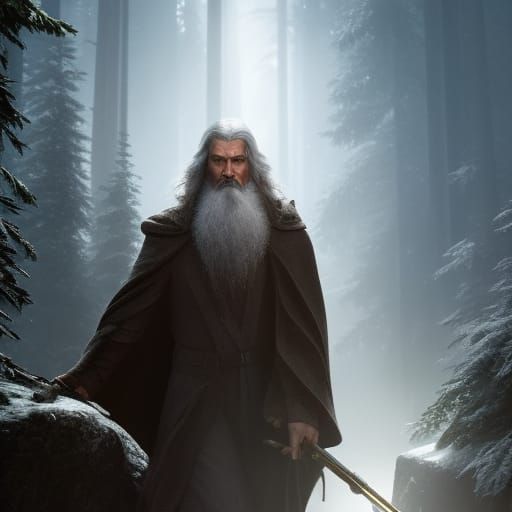 Gandalf the grey using magic, intricate details, HDR, beautifully shot ...