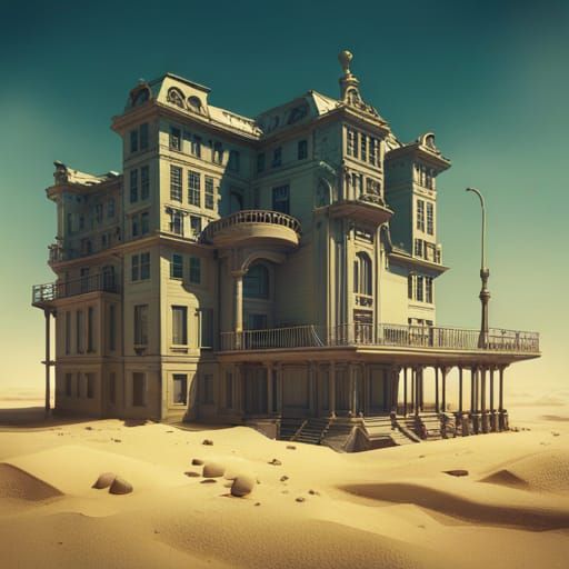 Very long cybernetic and surreal house, but with only one floor. many ...