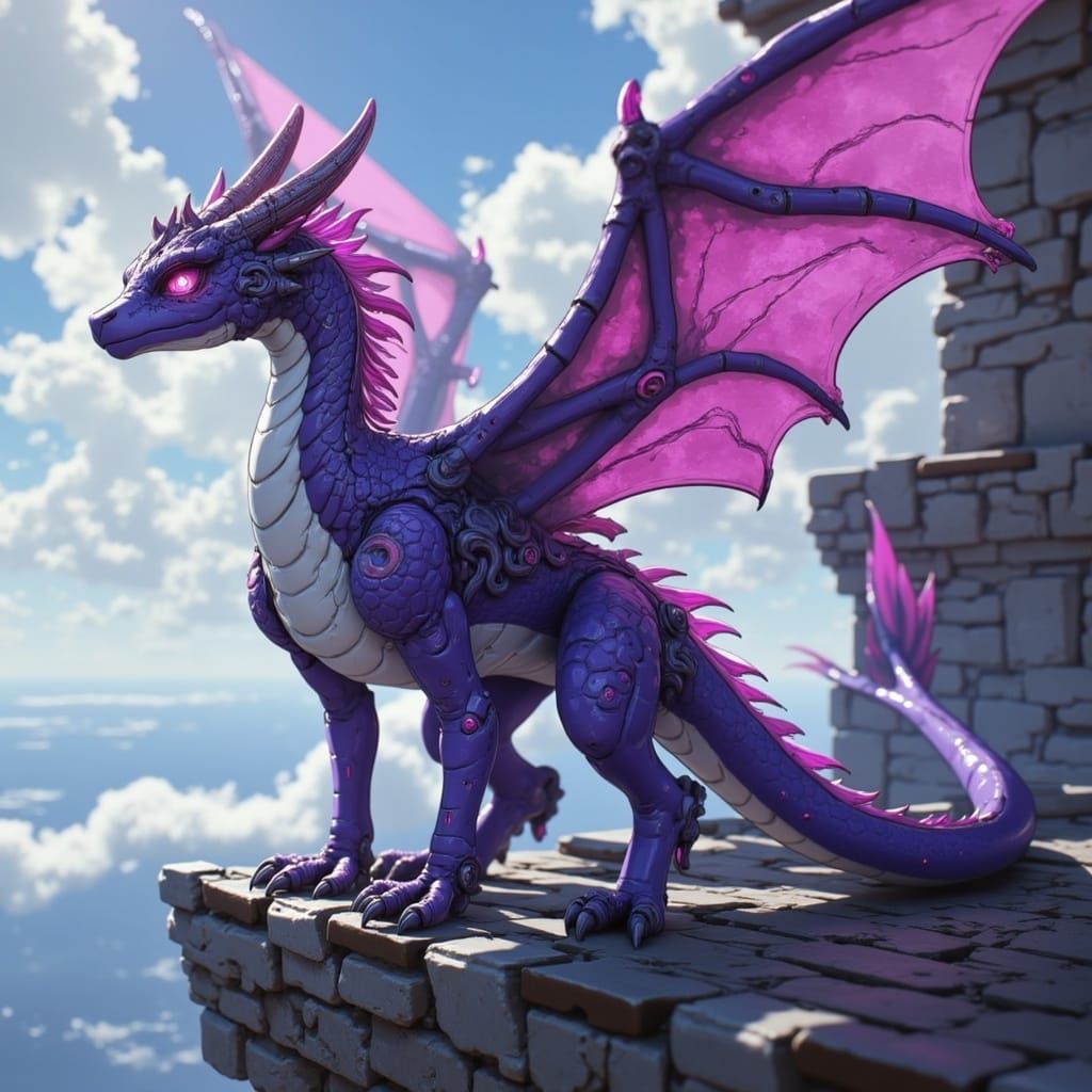 Storm Ruler - Violet Dragoness Reigns Supreme in Neo-Cyberpu...