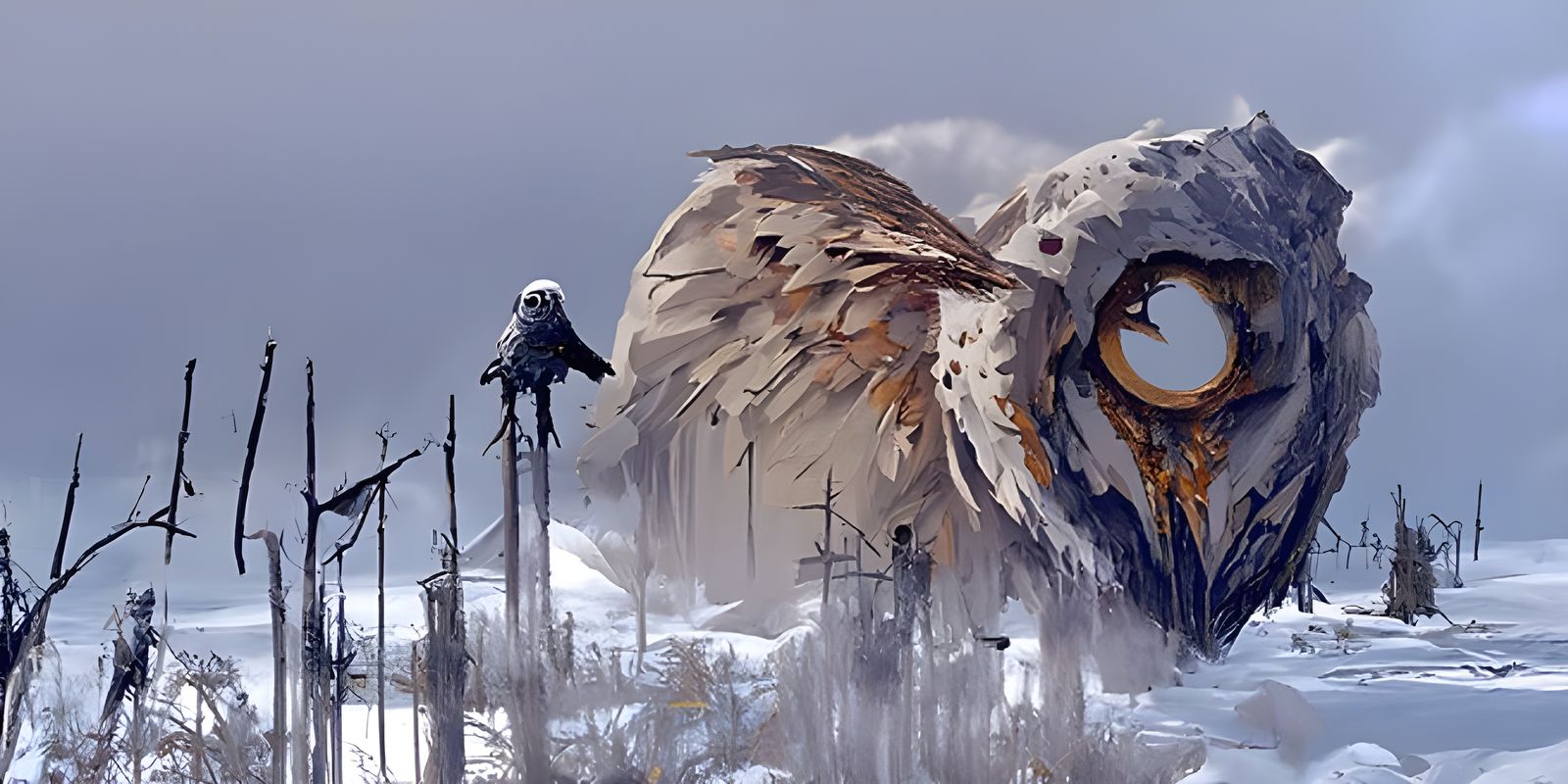 Snowy Stryx - AI Generated Artwork - NightCafe Creator
