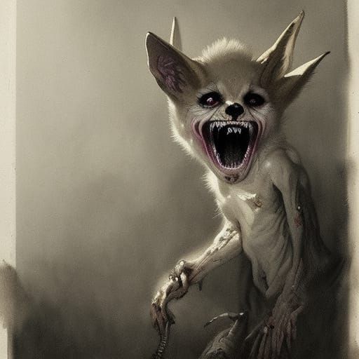 Zombie demon fennec fox - AI Generated Artwork - NightCafe Creator