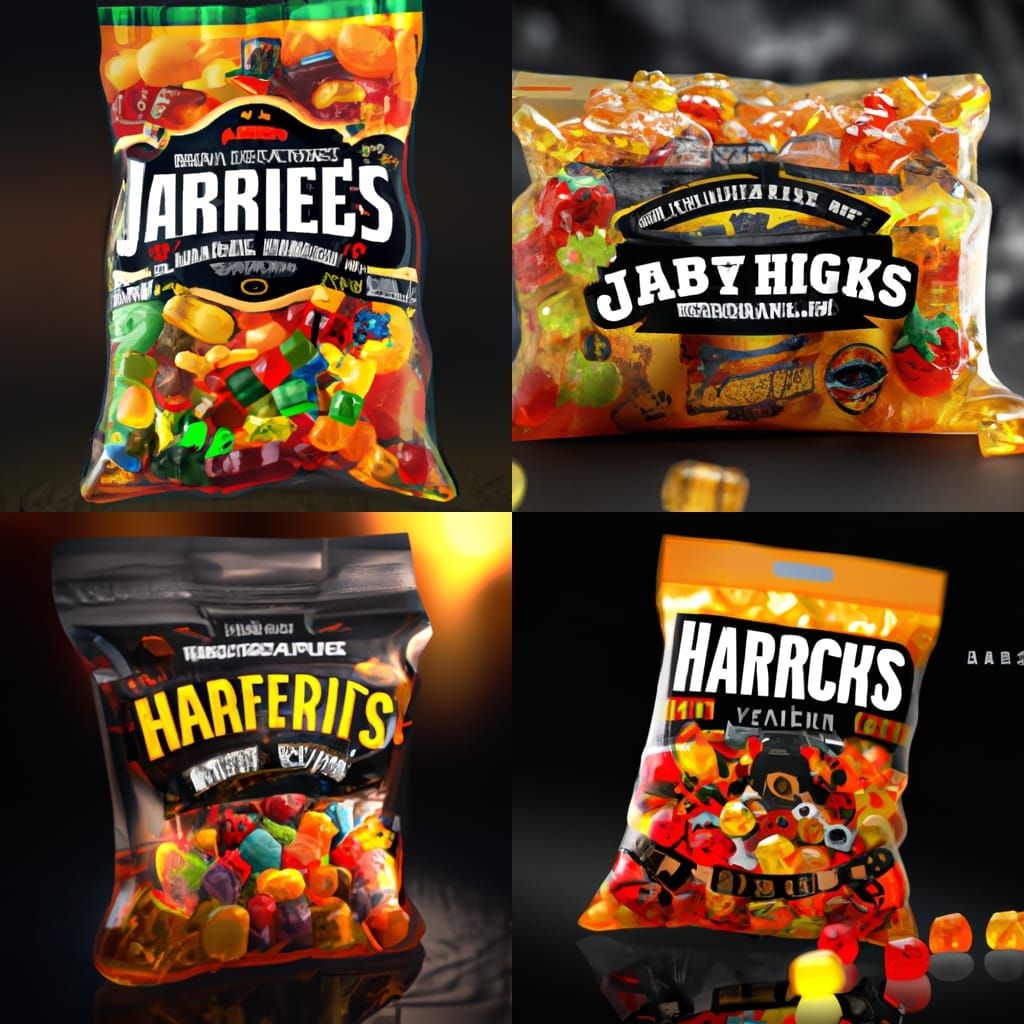 A realistic digitally-rendered image of a new fictional ‘Haribo Grown ...