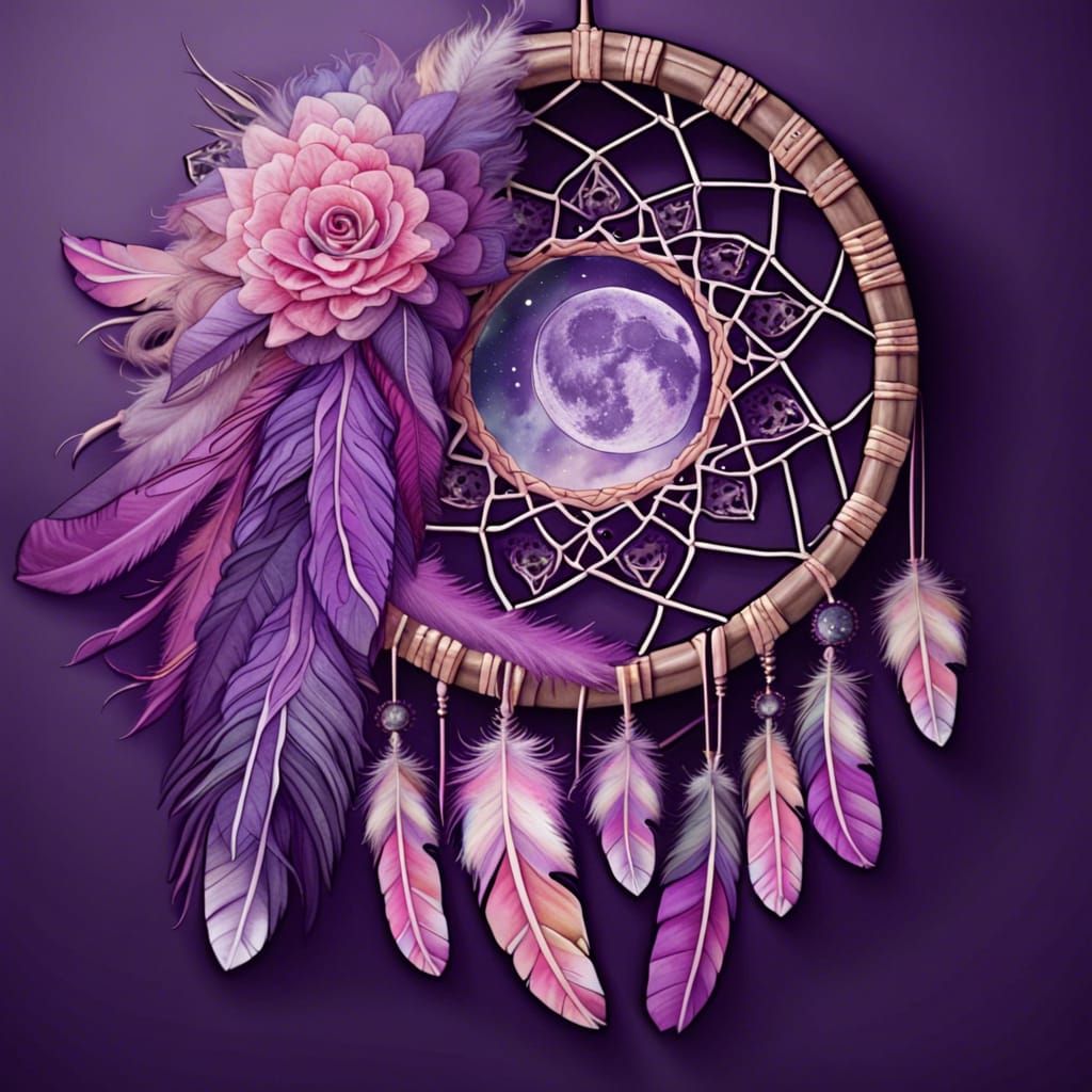 Pretty flower dreamcatcher - AI Generated Artwork - NightCafe Creator