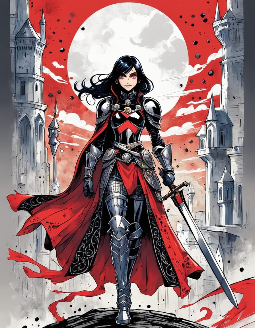 Medieval Ladybug Warrior in Comics Art Style - AI Art