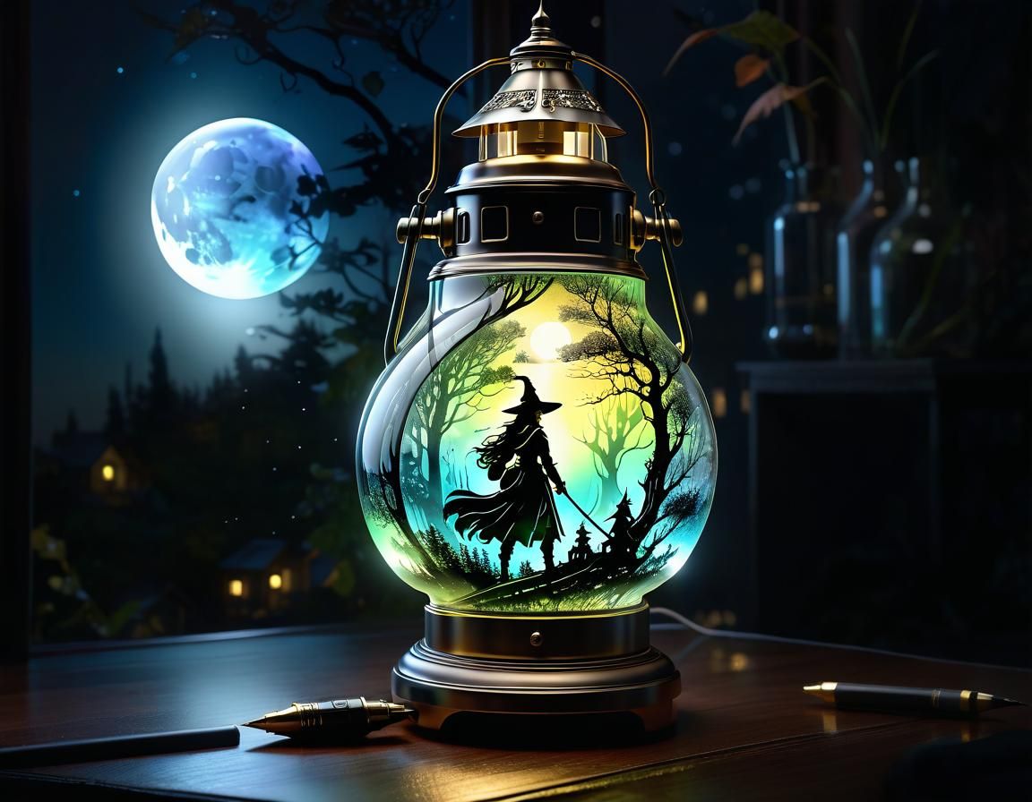 Witch Lit Lamp - AI Generated Artwork - NightCafe Creator