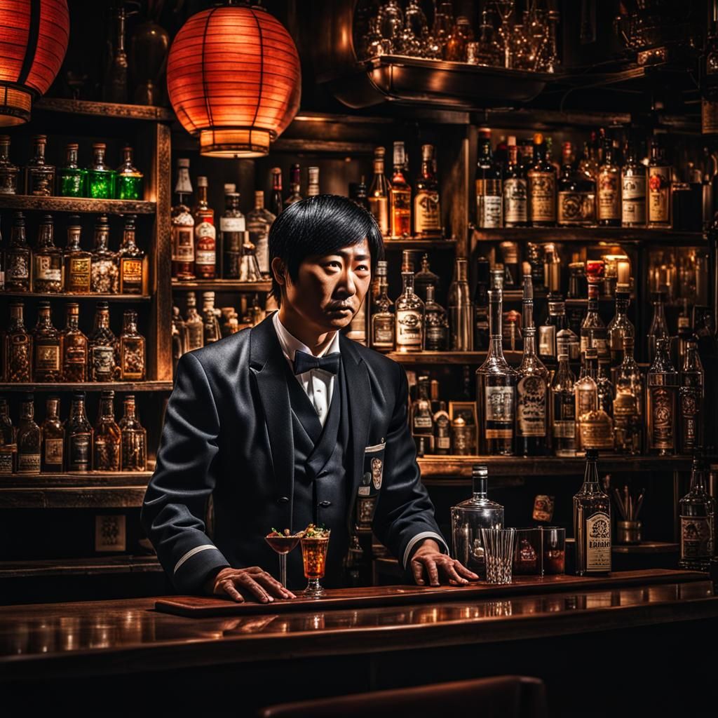Hidemasa the Barkeep - AI Generated Artwork - NightCafe Creator