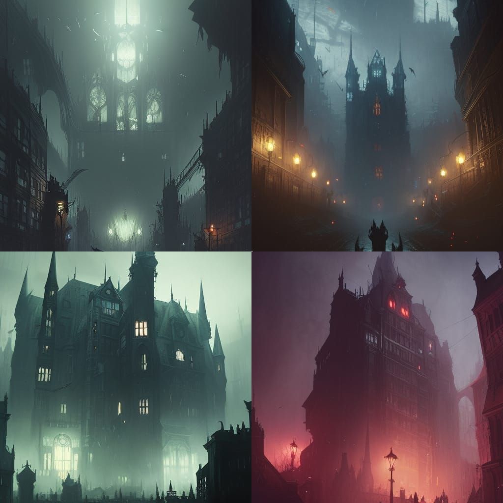 Dark Fantasy Buildings - AI Generated Artwork - NightCafe Creator