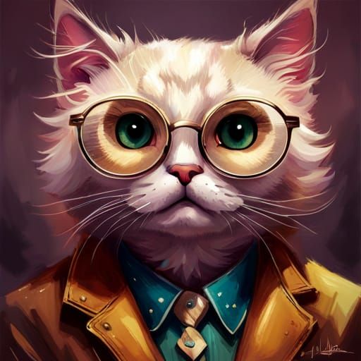 Professor Cat - AI Generated Artwork - NightCafe Creator
