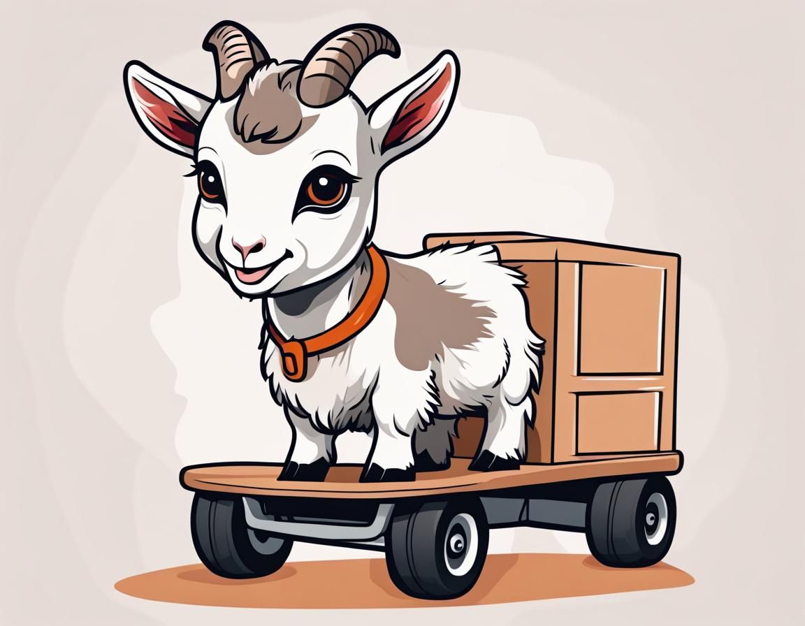 Things on Wheels - A baby goat. - AI Generated Artwork - NightCafe Creator