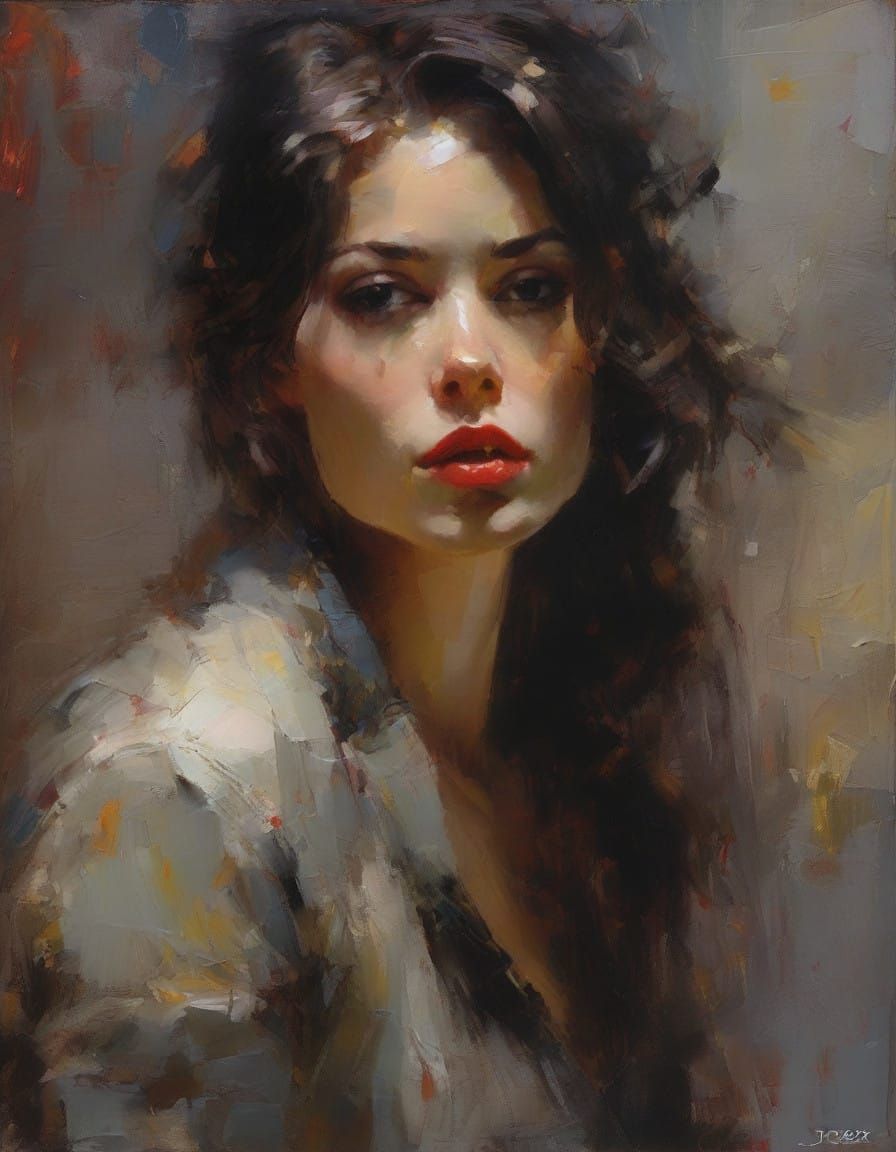 Gritty Noir Punk Girl in Retro Futuristic Cityscap... - AI Art