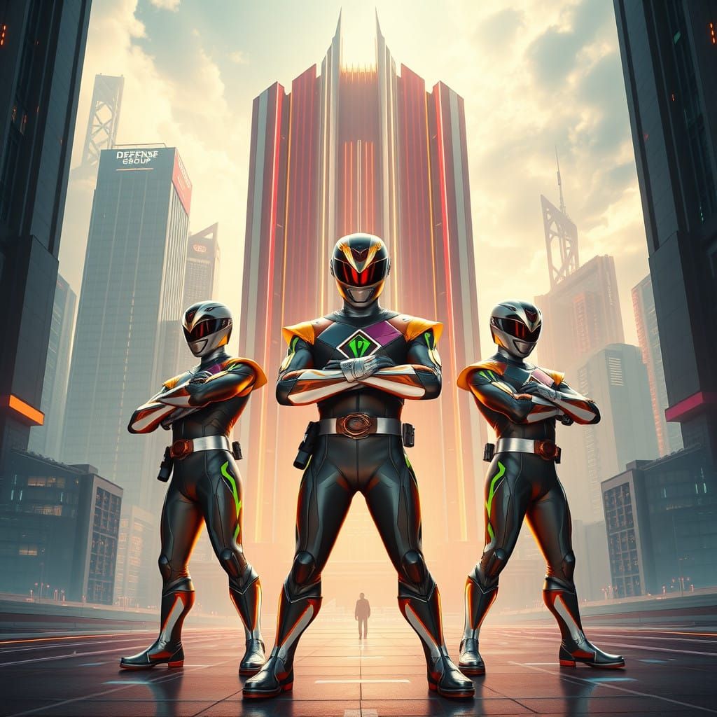 High-Tech Power Rangers Stand Ready in Futuristic ... - AI Art