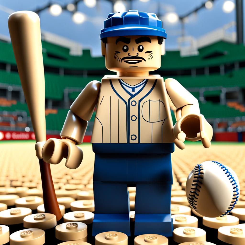 baseball player Babe Ruth as in lego world - AI Generated Artwork ...