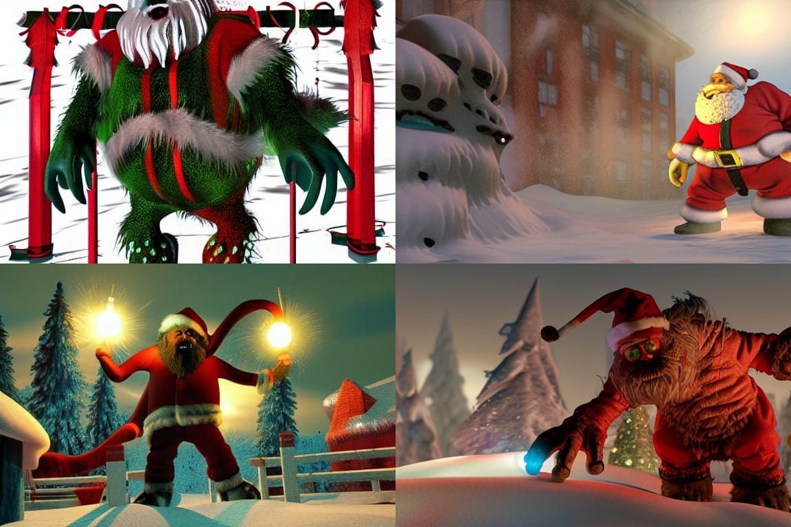 a monster from the Thing at the North Pole, Santa Claus is horrible ...