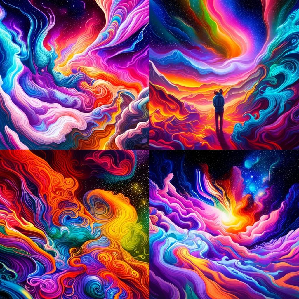 1. A vivid nebula swirling with vibrant hues, graffiti style, street ...