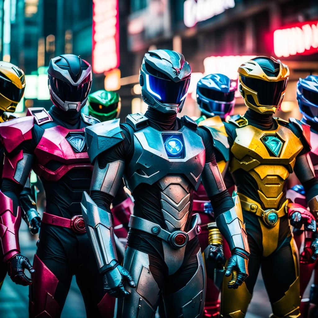 Cyberpunk Power Rangers - AI Generated Artwork - NightCafe Creator