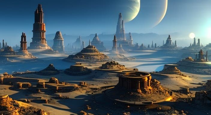 Epic sky filled with a galaxies, planets, suns, stars, hyper-detailed ...