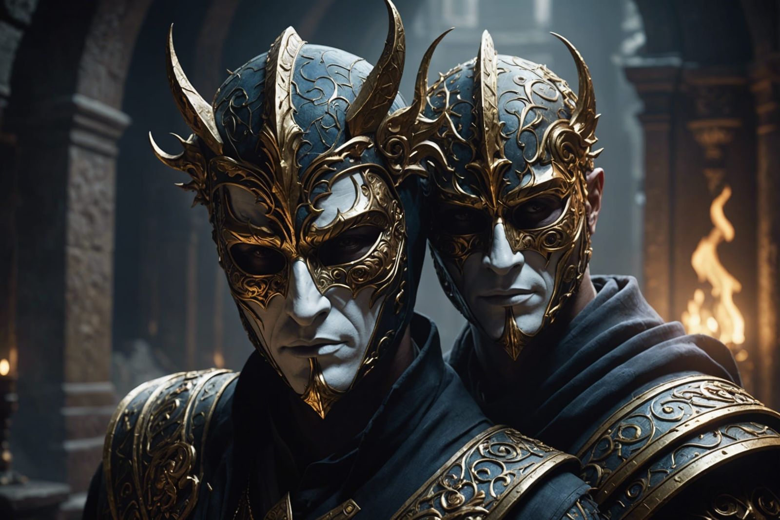 The Duality of the Mask - AI Generated Artwork - NightCafe Creator