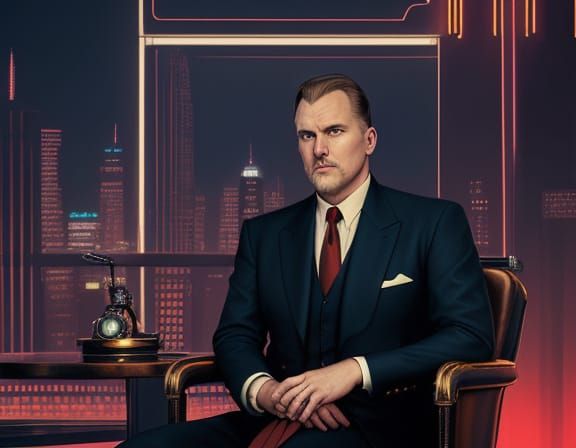Confident Gentleman in Art Deco Elegance - AI Art