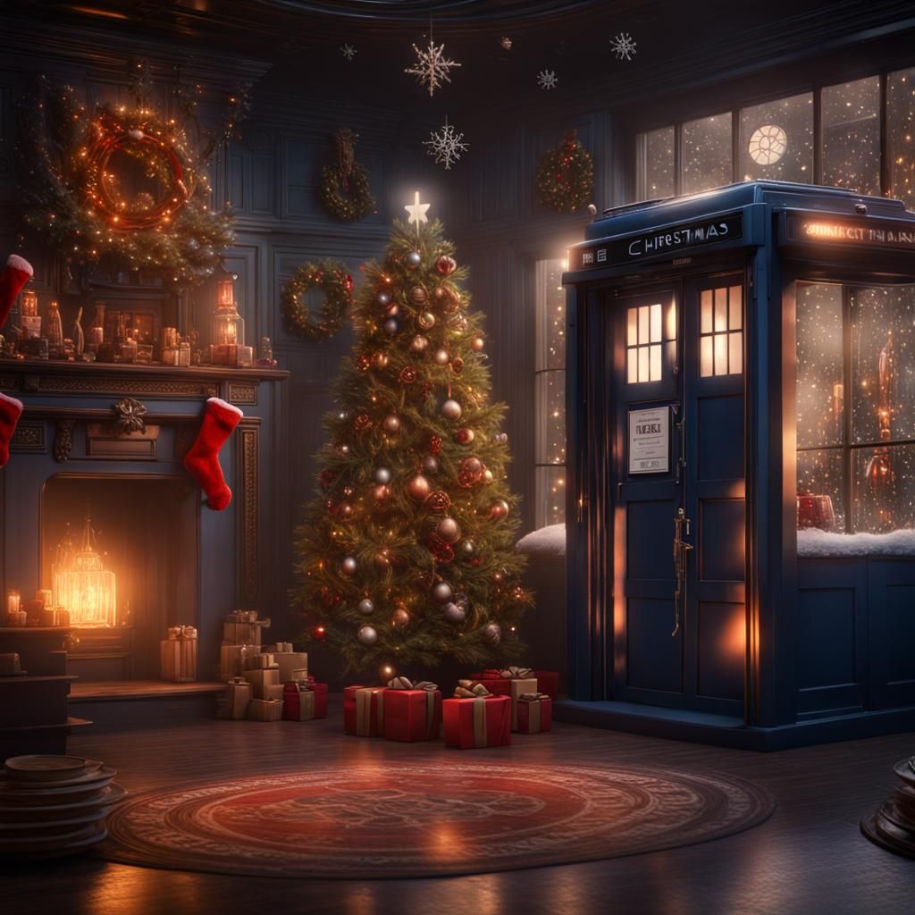 Christmas inside the TARDIS - AI Generated Artwork - NightCafe Creator