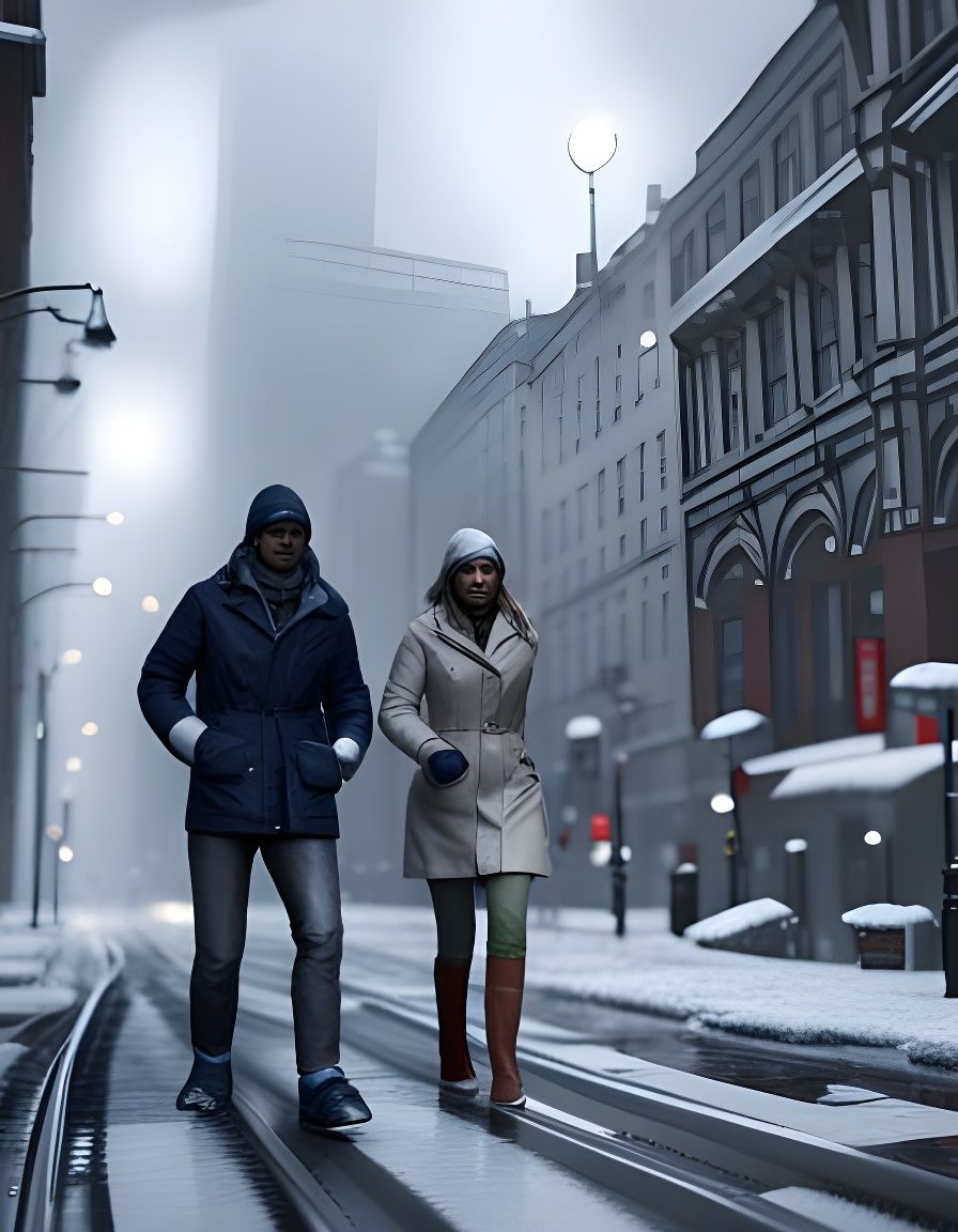 A Realistic Portrait of a Snow Storm in the City, sharp focus trending ...