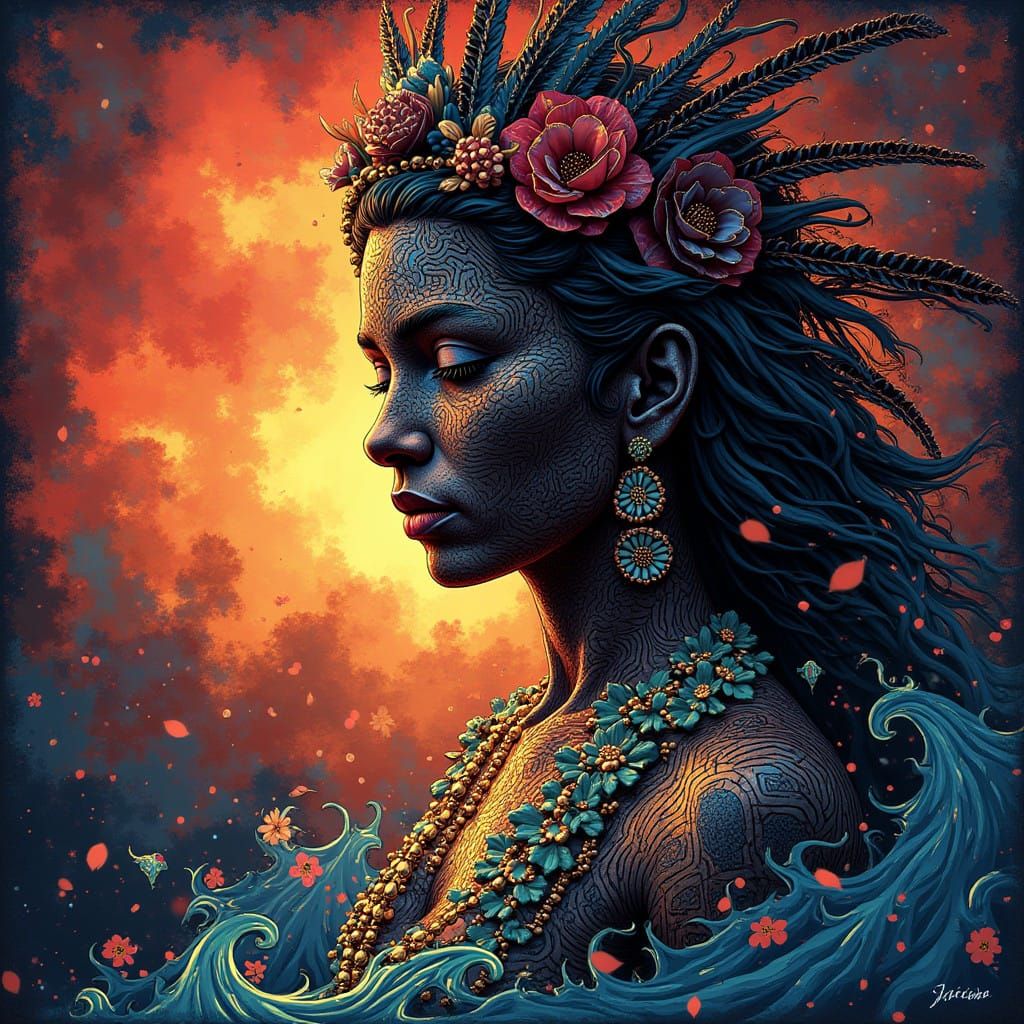 Hawaiian goddess Tūtū Pele the goddess of volcanoes and fire, the ...