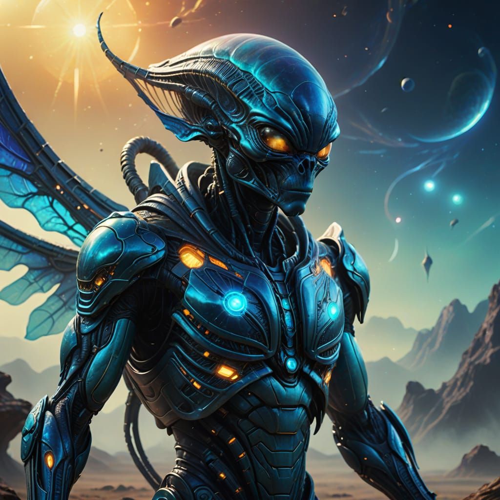 Planet-level alien - Alien on a Vibrant Planet in Triadic Co...