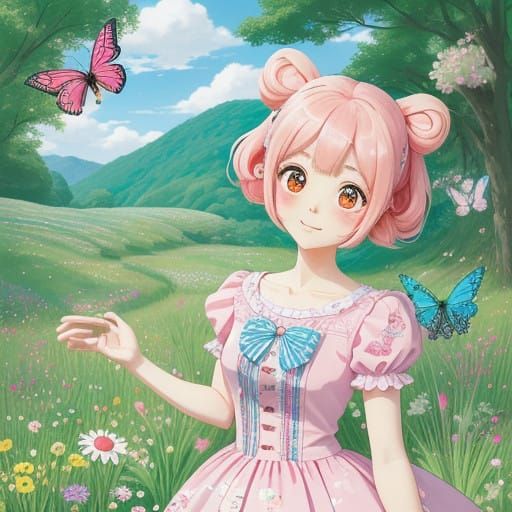 Gunpla girl. A chibi anime girl with a bright smile and sparkly eyes ...