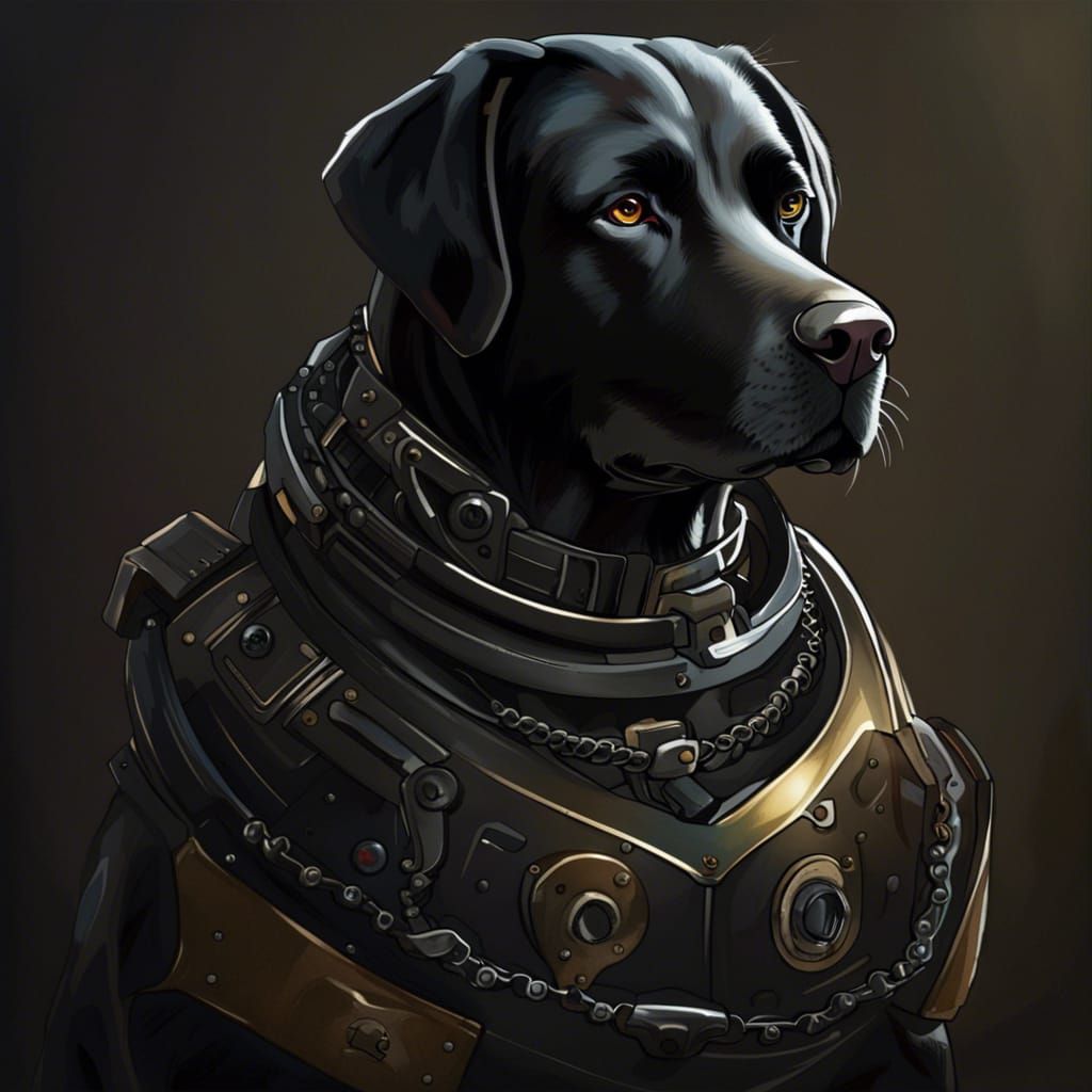Mech Labrador retriever, black - AI Generated Artwork - NightCafe Creator