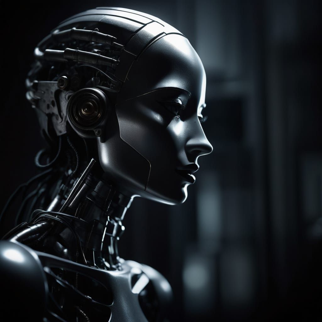 Ethereal Robot Goddess in Guernica-Inspired Cubist... - AI Art