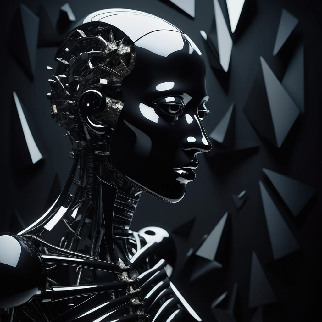 Ethereal Robot Emerges from Guernica-Inspired Chao... - AI Art