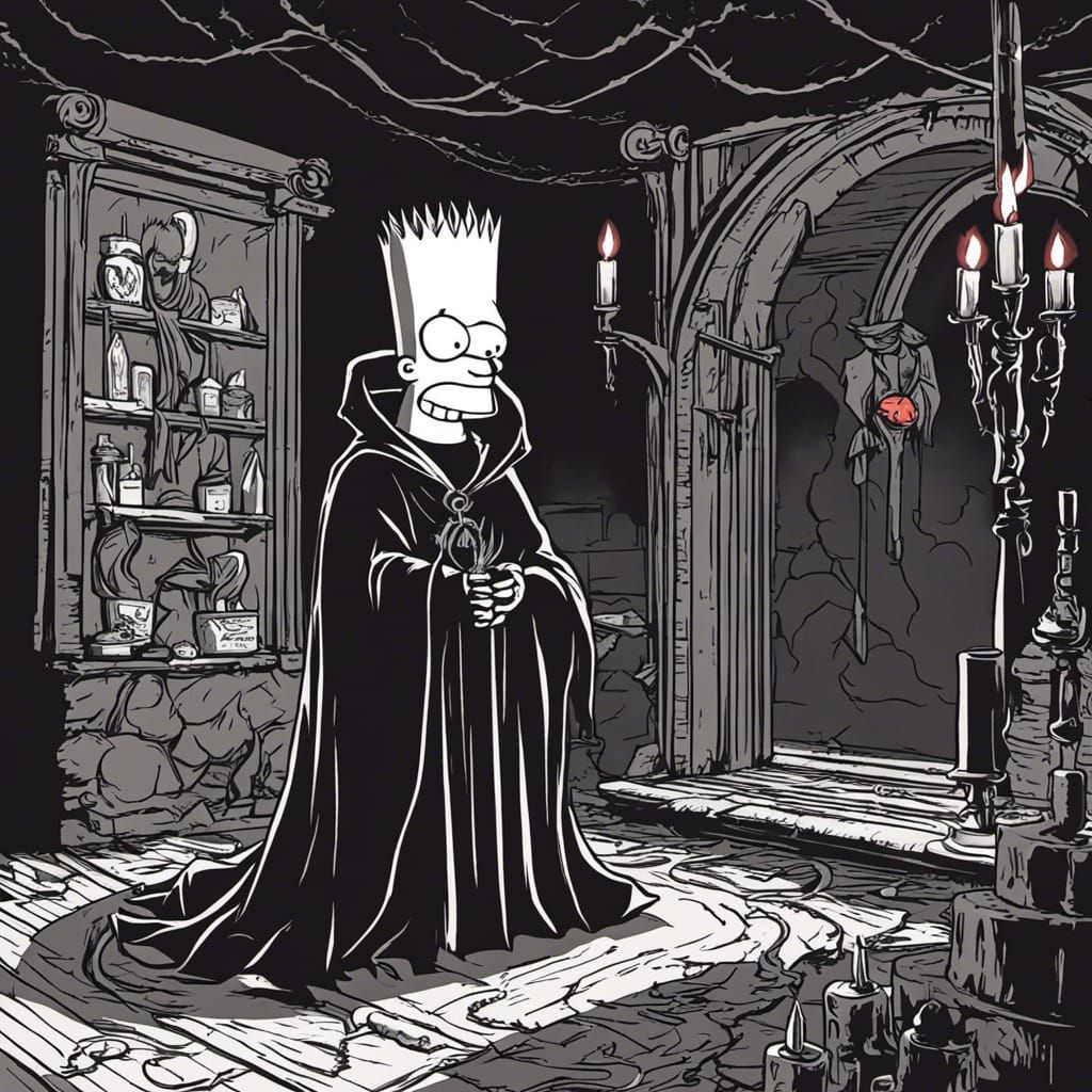 Bart Simpson Summoning a Demon - AI Generated Artwork - NightCafe Creator