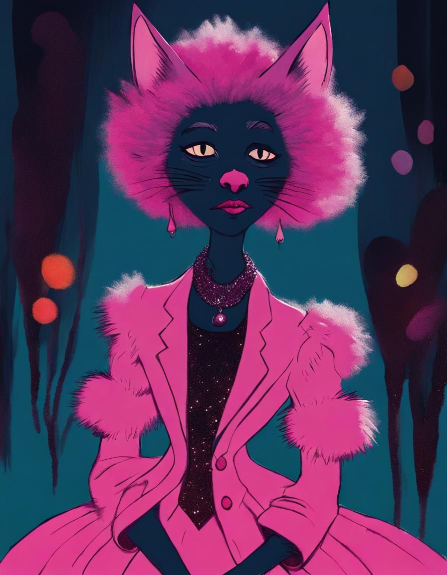 Night cat, a portrait (5) - AI Generated Artwork - NightCafe Creator