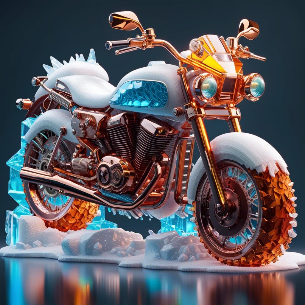 Ice Motorcycle - AI Generated Artwork - NightCafe Creator