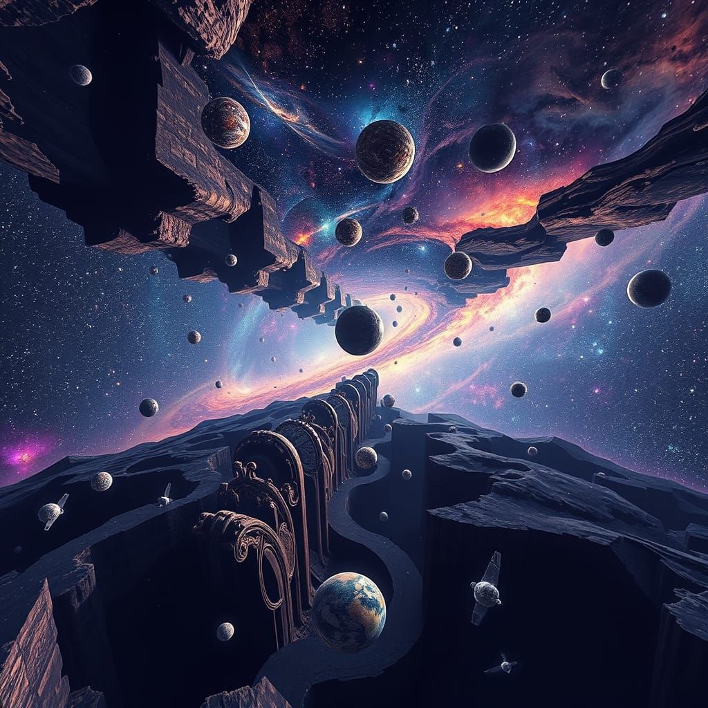 reverse universe - Surrealist Cosmos Defies Gravity in Inver...