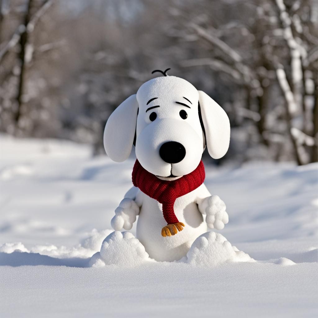 Snoopy in the snow - AI Generated Artwork - NightCafe Creator