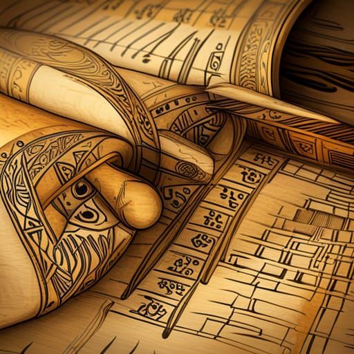 Papyrus scroll - AI Generated Artwork - NightCafe Creator