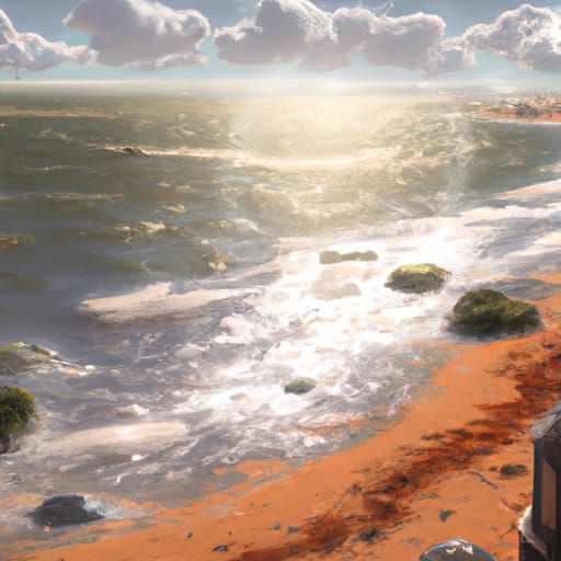 summer gloom over british beach - AI Generated Artwork - NightCafe Creator