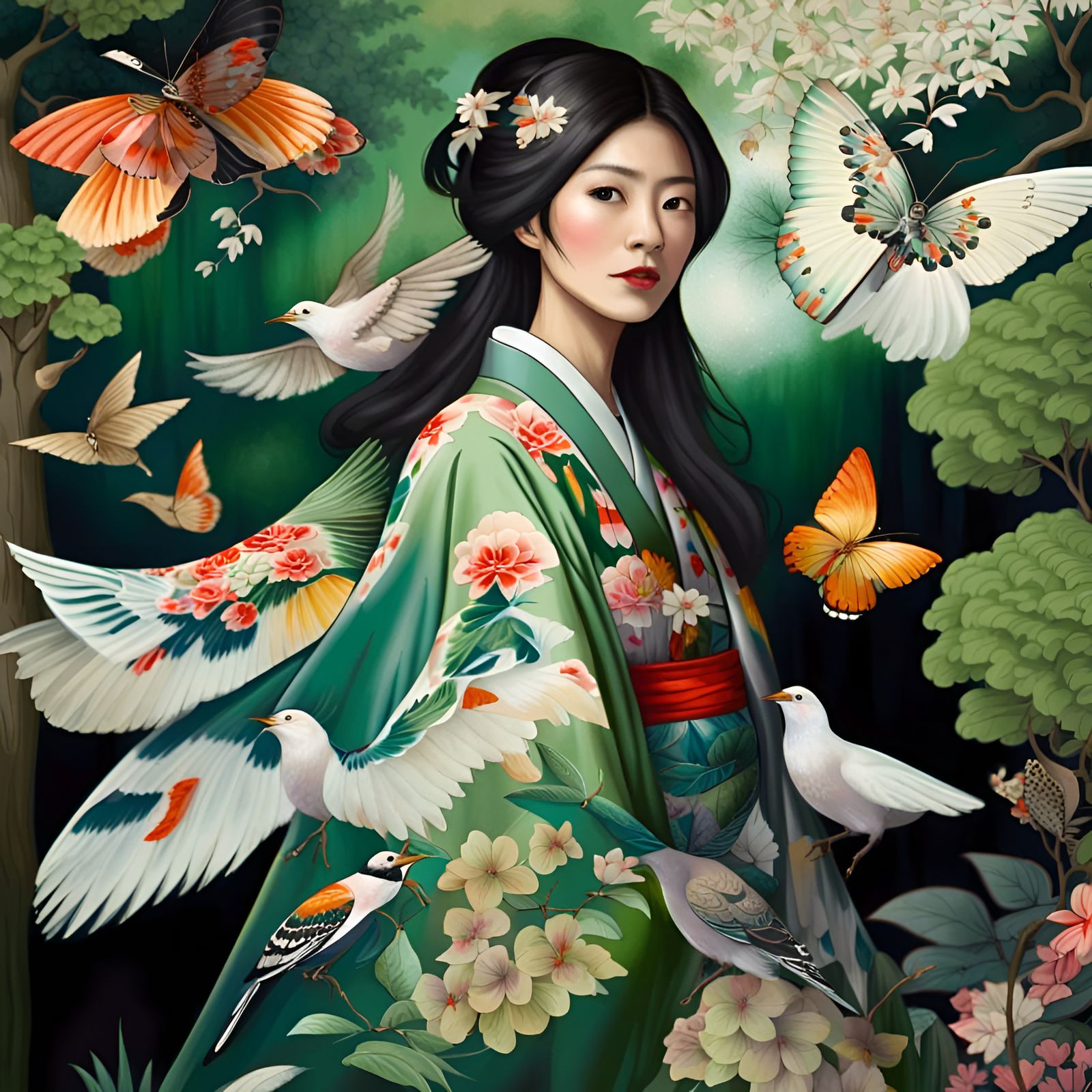 Silk Japanese Robe - AI Generated Artwork - NightCafe Creator