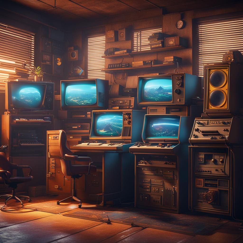 computers in the 70s and 80s - AI Generated Artwork - NightCafe Creator